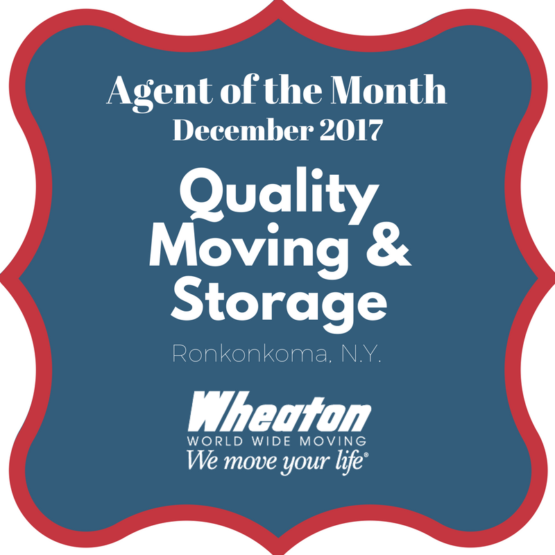 Quality Moving & Storage earns Wheaton Agent of the Month Award for ...